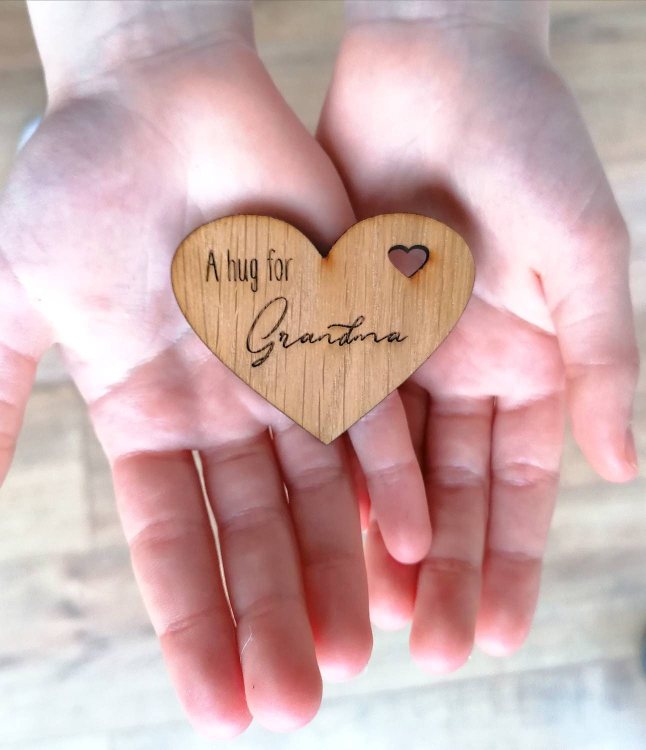 A Little Hug for When I Can't Be There Heart Wooden Hug | Etsy