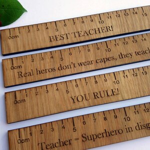 Personalised Teachers Ruler - Teachers Gift - Oak Rulers - Teaching ...