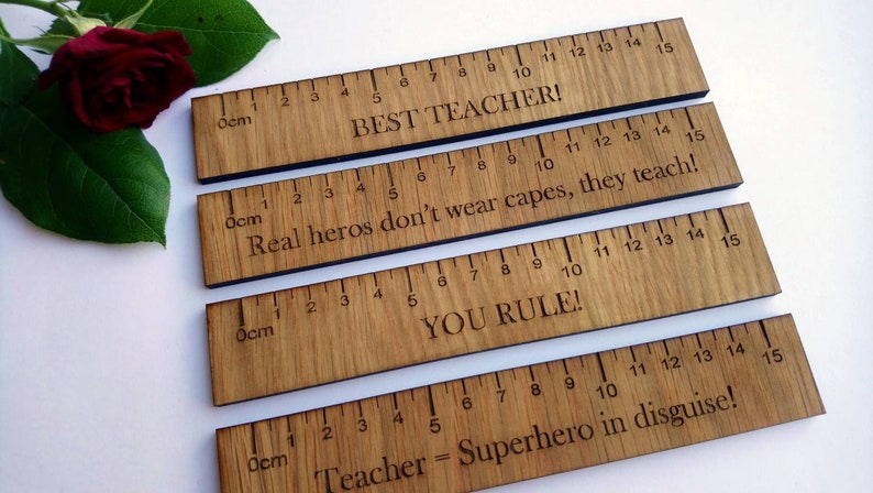 Personalised Teachers Ruler Teachers Gift Oak Rulers - Etsy UK