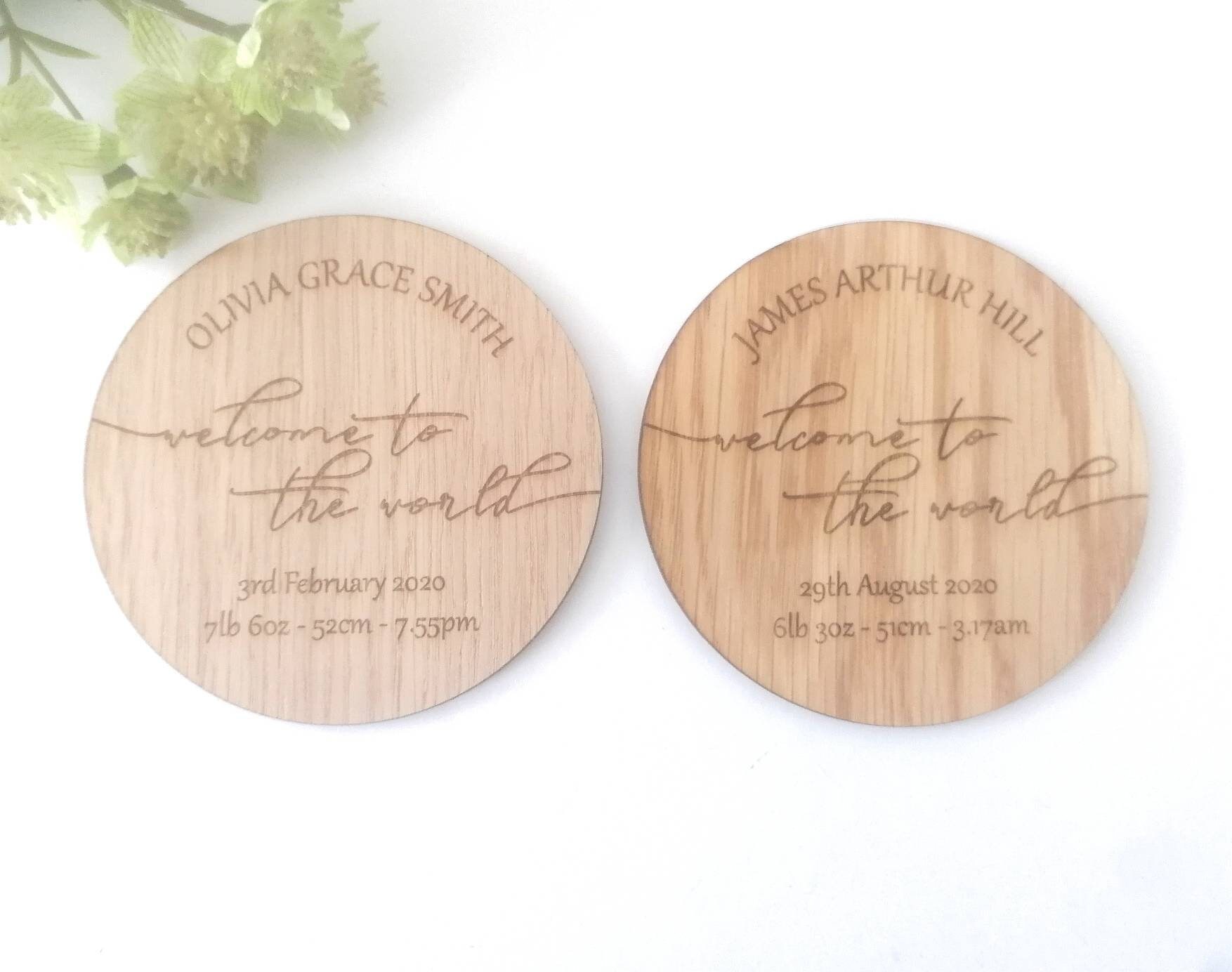 Hello Baby Welcome to the World baby Announcement Plaque - Etsy