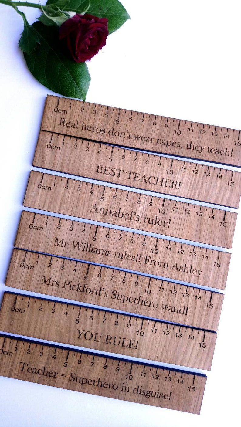 Personalised Teachers Ruler Teachers Gift Oak Rulers - Etsy UK