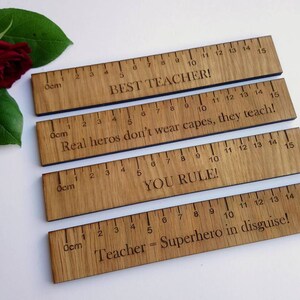 Personalised Teachers Ruler - Teachers Gift - Oak Rulers - Teaching ...