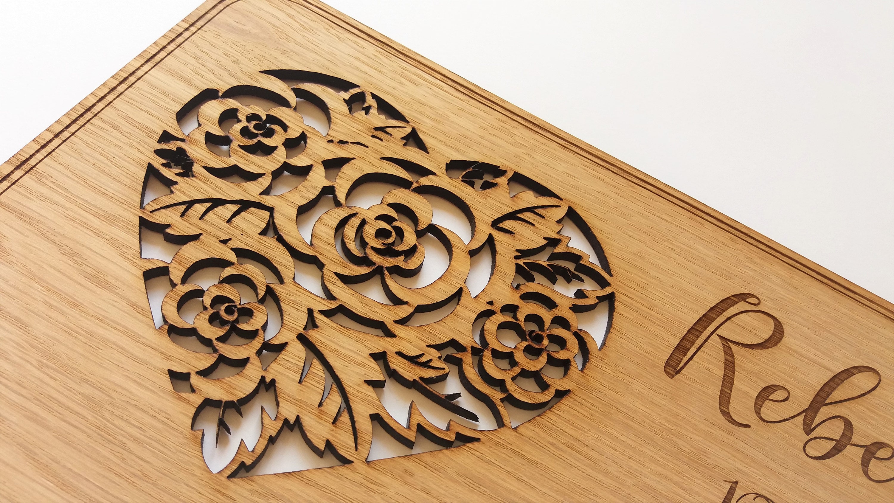 Wedding Table Menu with Stand Wooden engraved oak veneer | Etsy