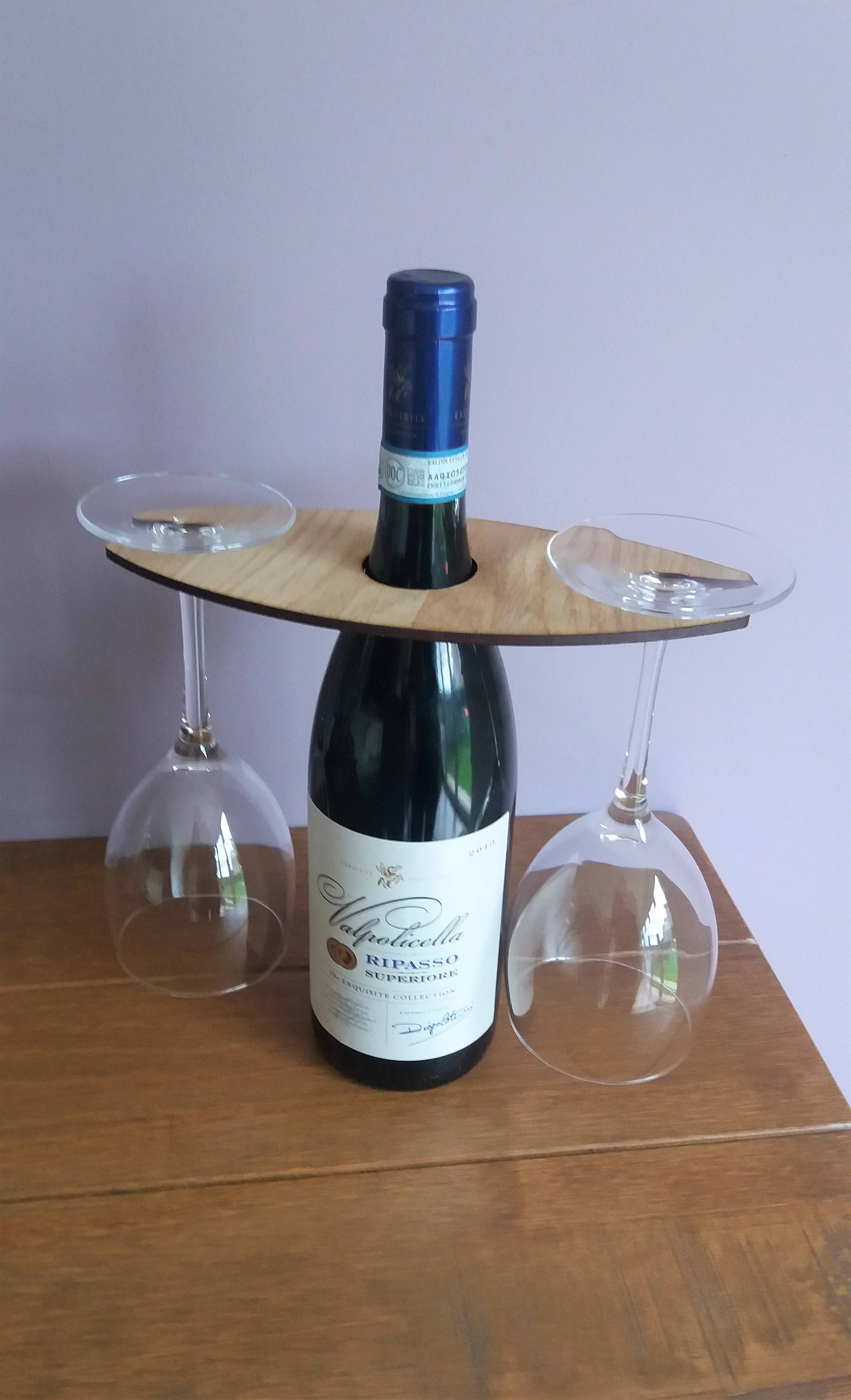 Oak Wine Glass Holder WINE BUTLER Stocking Filler Secret - Etsy