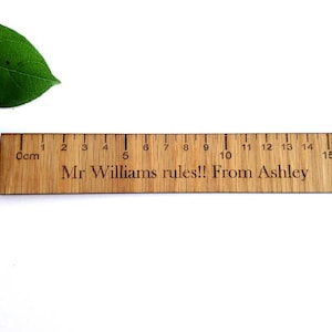 Personalised Teachers Ruler - Teachers Gift - Oak Rulers - Teaching ...