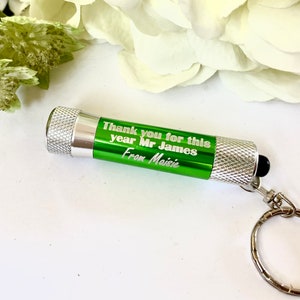 Mini Torch Keyring -black or Green Engraved Torch - Flash Light Keyring ...