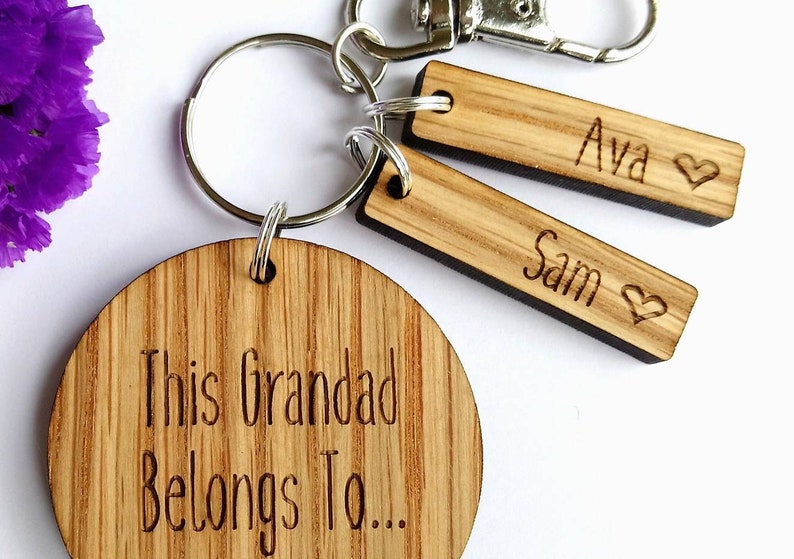 Fathers Day Key Ring Personalised This Grandad Belongs To.. | Etsy
