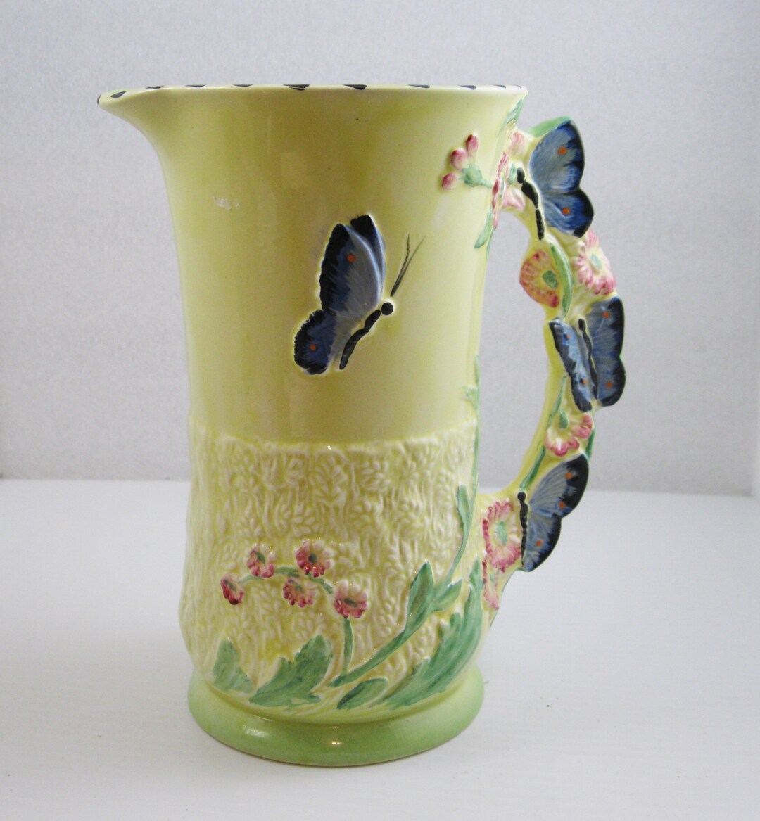 Butterfly Pitcher Rare Style Blue Butterflies With Yellow Sunflower ...