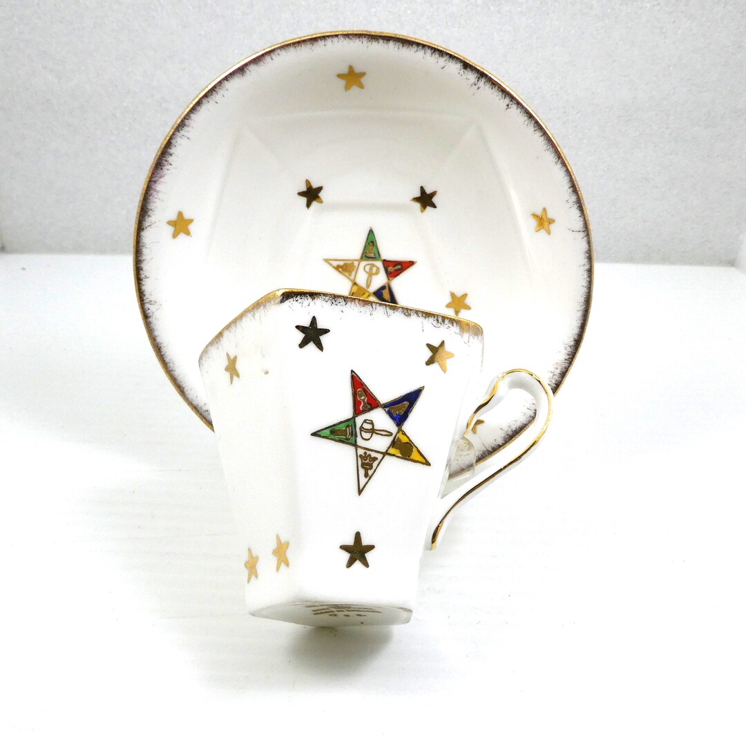 Worth Matron Order of the Eastern Star Tea Cup and Saucer Gold ...