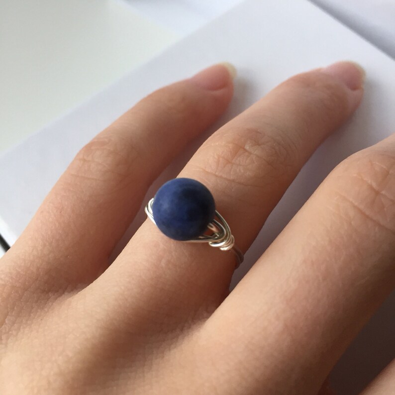 Ocean Blue Ring Navy Blue Ring Medium Blue Ring Blue - Etsy