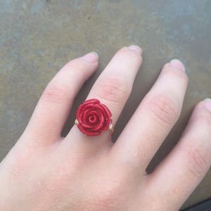 NEW STYLE Red Rose Ring | Red Flower Ring | Red Rose Flower Ring | Red ...