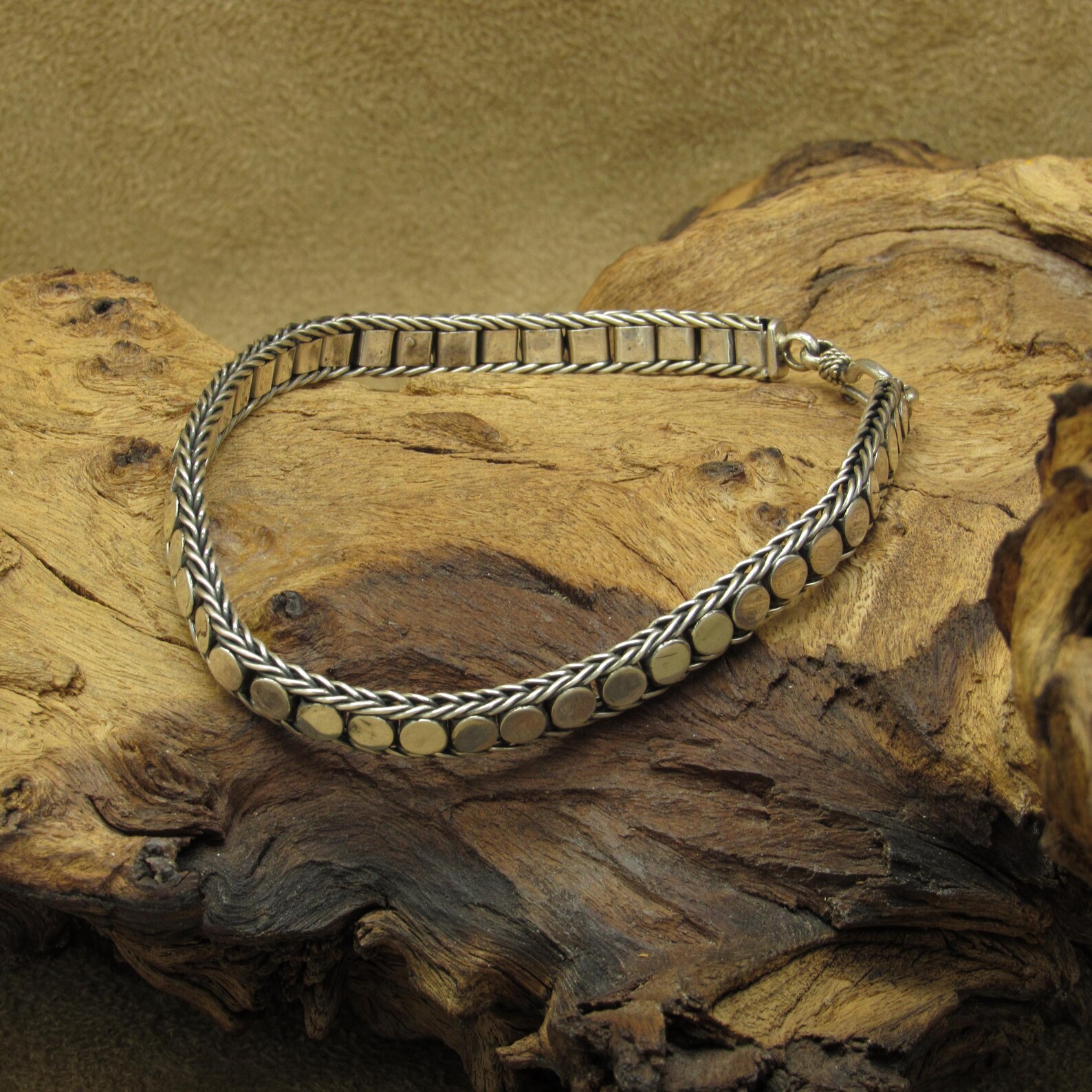 Sterling Silver Chain Bracelet With Dots of Silver - Etsy