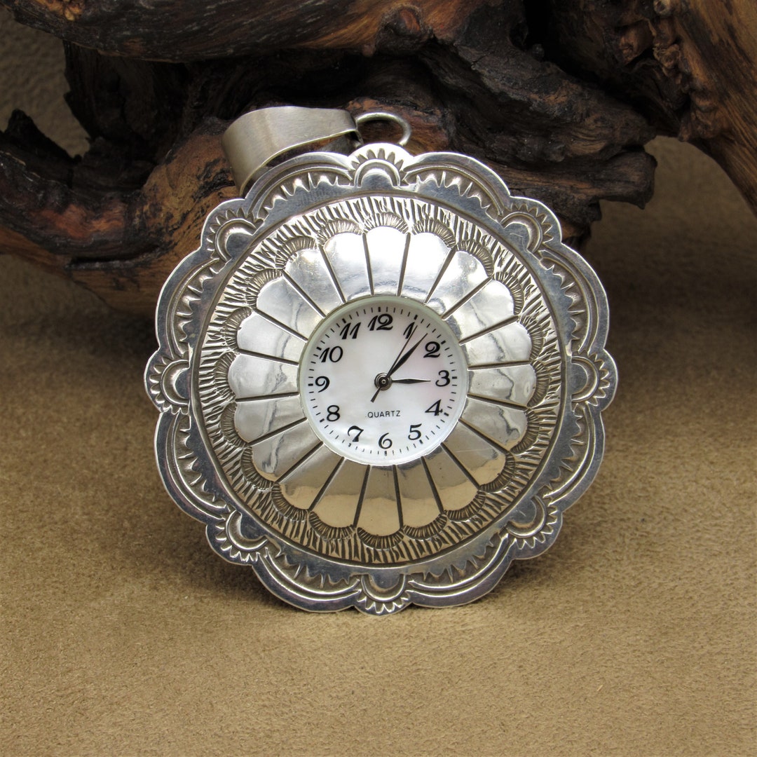 Southwest Sterling Silver Watch Pendant - Etsy