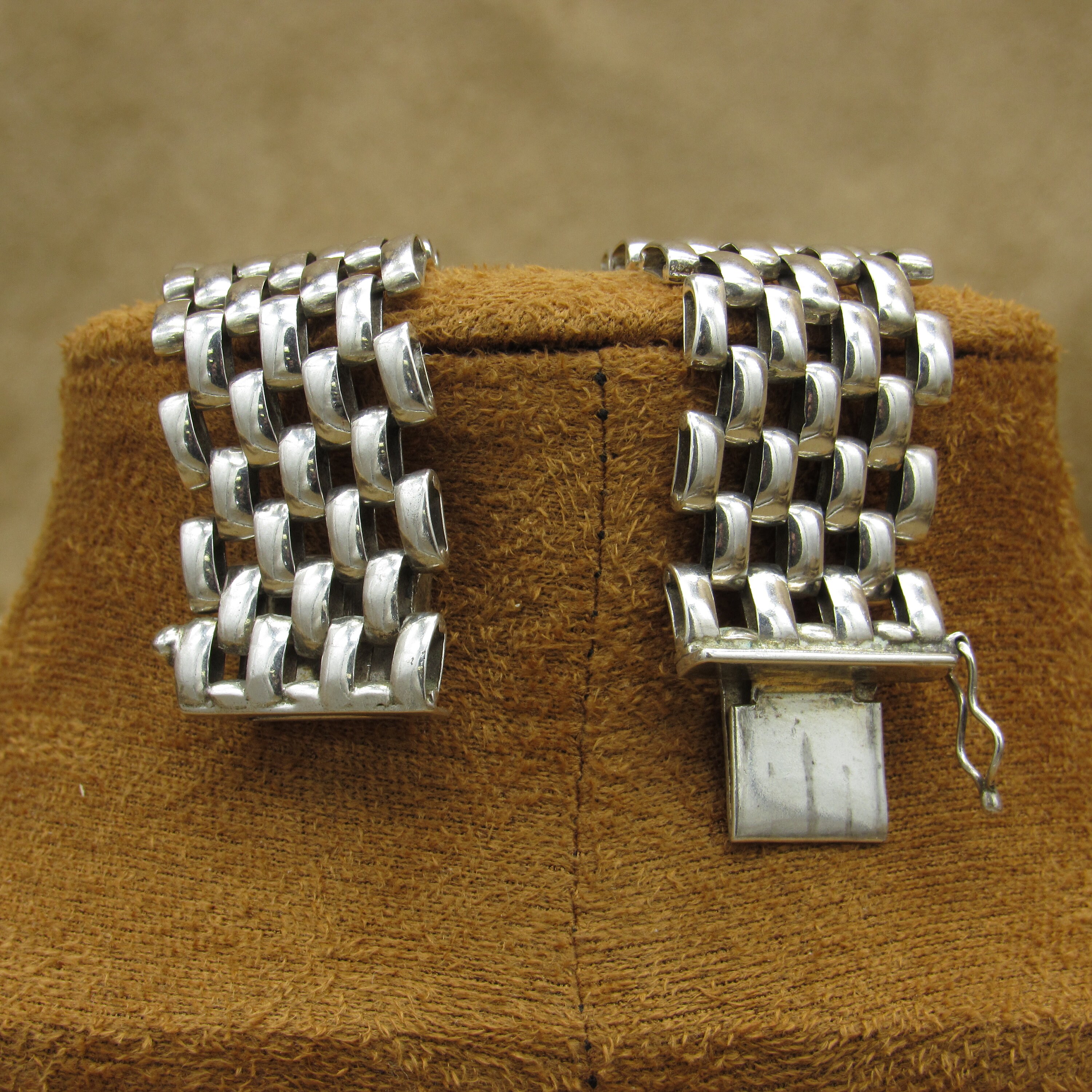 Vintage Sterling Silver Mesh Chain Necklace - Etsy