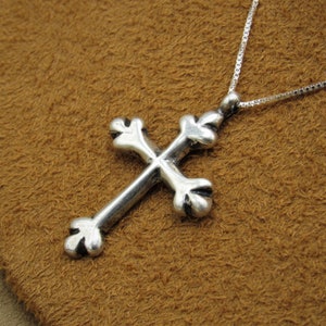 Sterling Silver Cross and Chain Necklace - Etsy