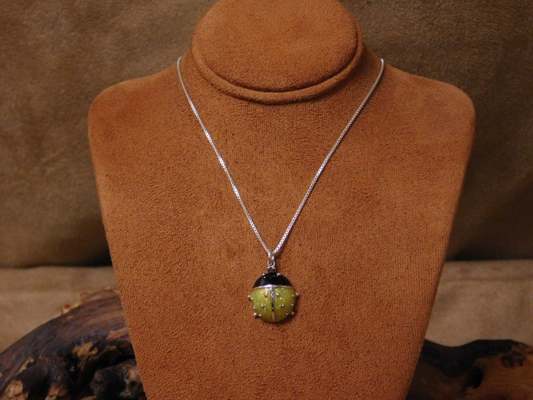 Vintage Sterling Silver Lady Bug Necklace - Etsy