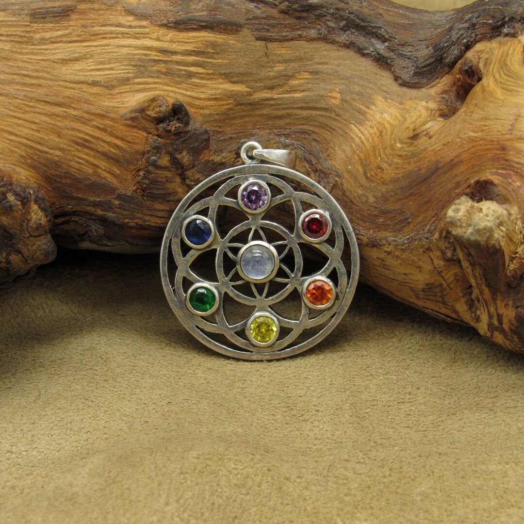 Sterling Silver Celtic Design Pendant With Moonstone and Multifaceted ...