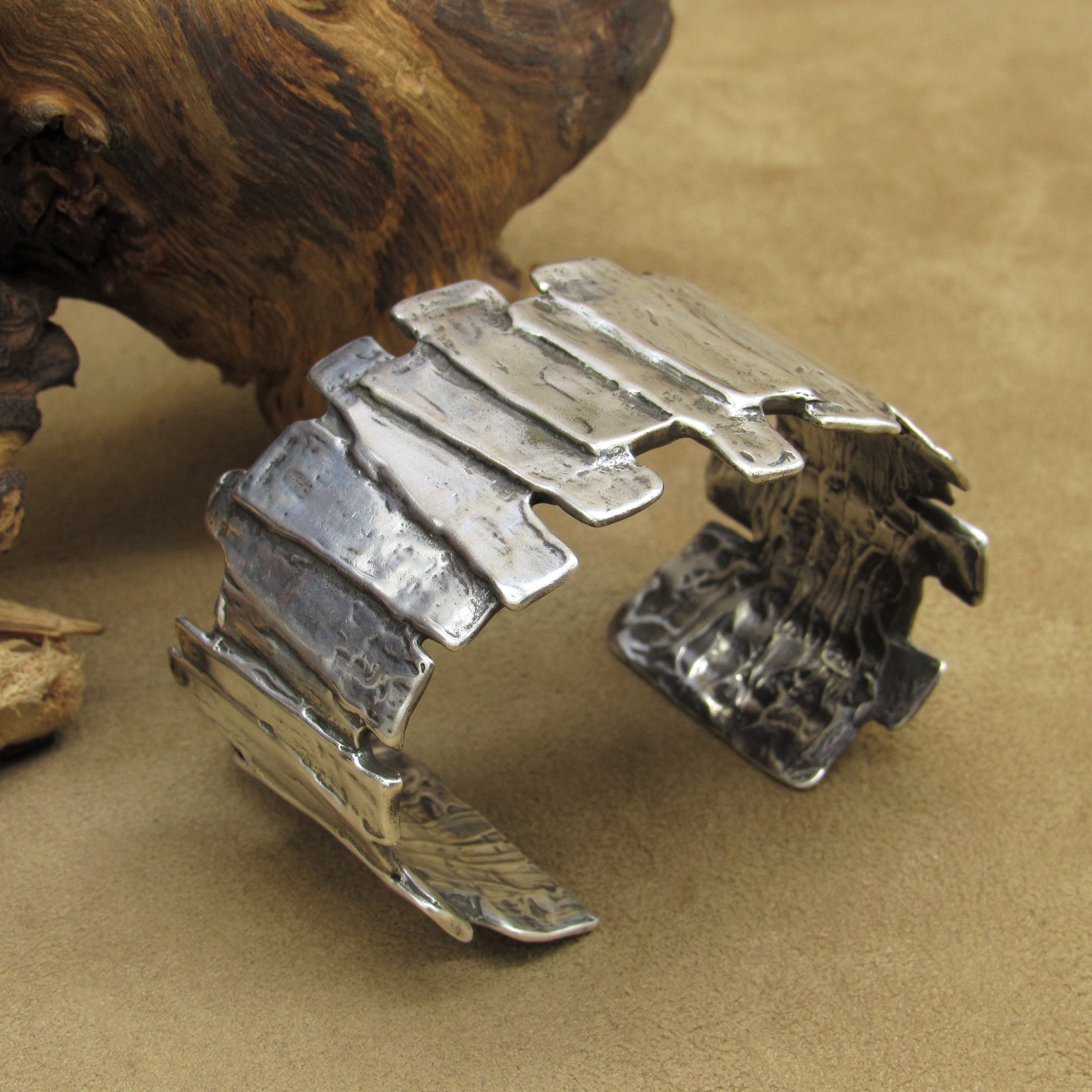 Jagged Fence Row Look Sterling Silver Bracelet - Etsy