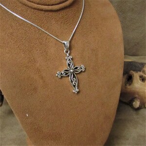 Sterling Silver Open Work Cross Necklace - Etsy