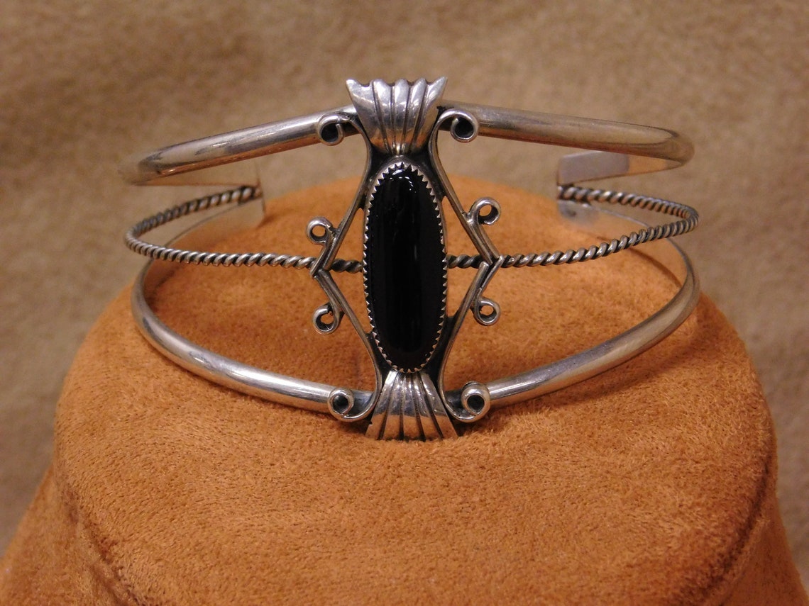 Vintage Sterling Silver Onyx Jewelry Set | Etsy