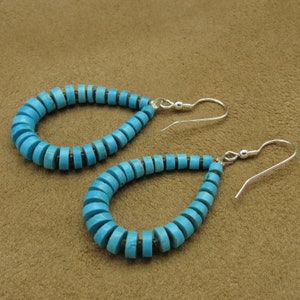 Graduated Turquoise Heshi Loop Wire Dangle Earrings - Etsy