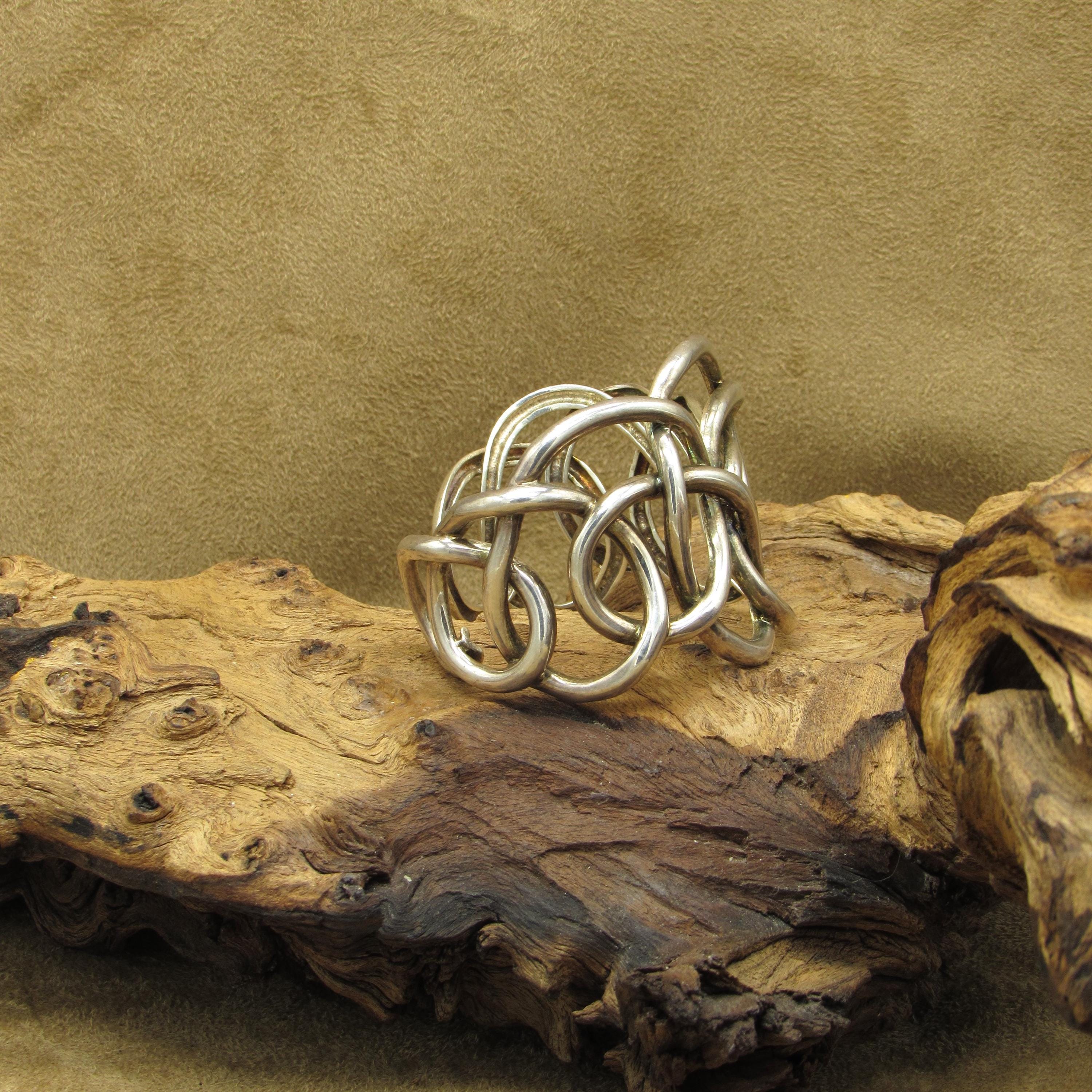 Unordinary Twisted Sterling Silver Loops Cuff Bracelet - Etsy