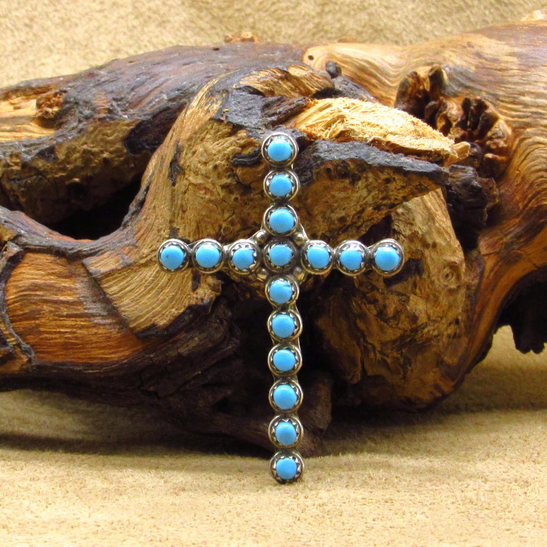 Sterling Silver and Block Turquoise Pin/pendant - Etsy