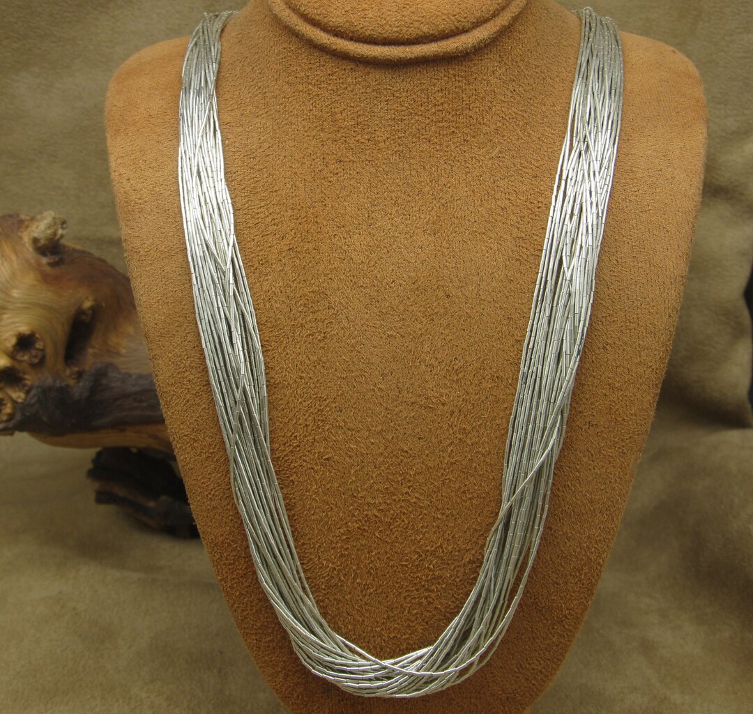 Sterling Liquid Silver 30 Strand 30" Necklace - Etsy