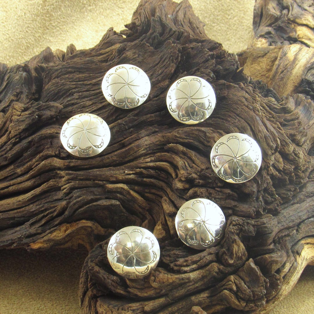 Set of Six Matching Sterling Silver Button Covers - Etsy