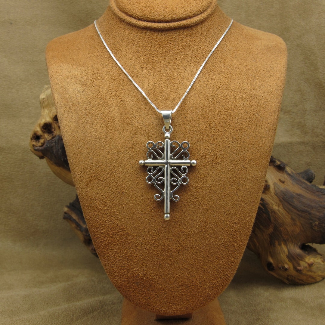 Sterling Silver Cross With Filigree Design - Etsy