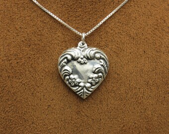 Reversible Heart Pendant in Sterling Silver - Etsy
