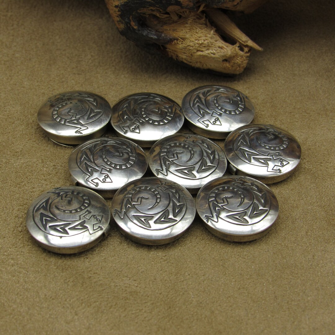Set of 9 Sterling Silver Top Lizard Button Covers - Etsy