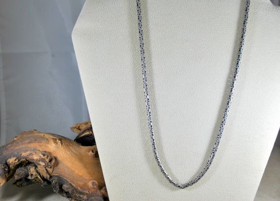 Sterling Silver 20" Byzantine Necklace Chain - Gem