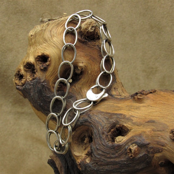 Sterling Silver Link Bracelet - Gem