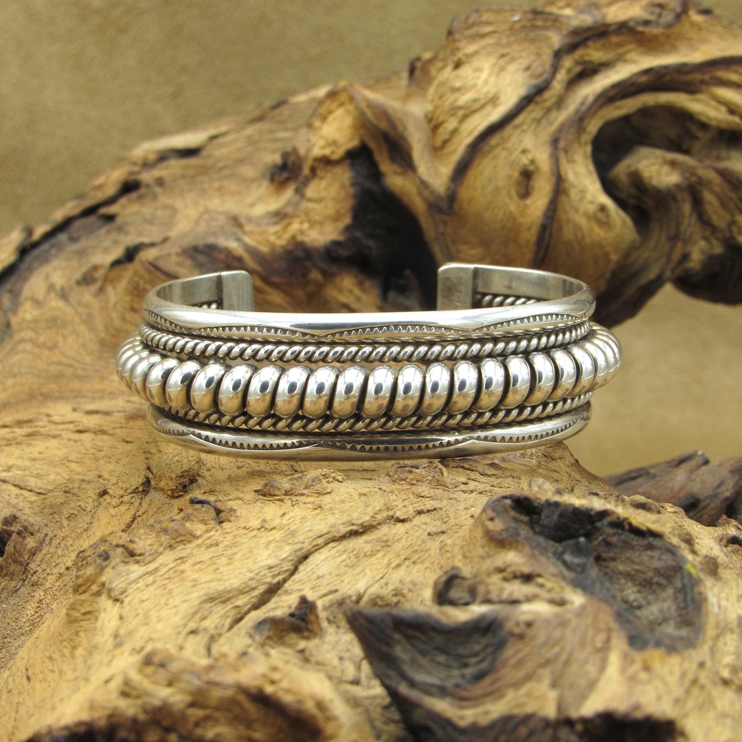 Sterling Silver Navajo Tahe Coil Cuff Bracelet - Etsy