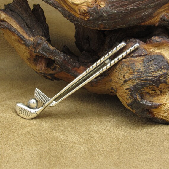 Danecraft Sterling Silver Golf Ball and Clubs Pin - Gem