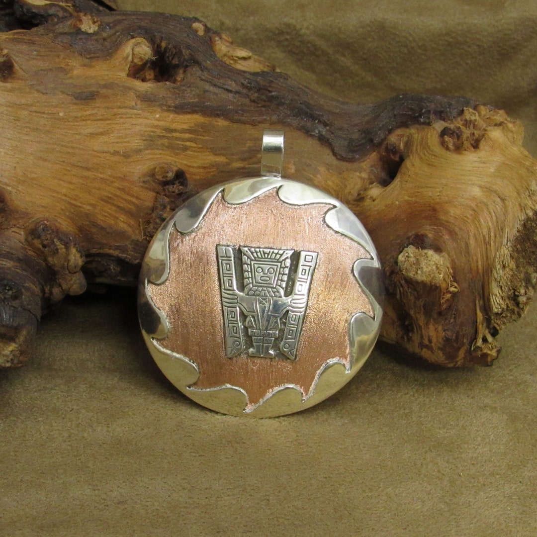 Sterling Silver and Copper Kachina Pendant - Etsy
