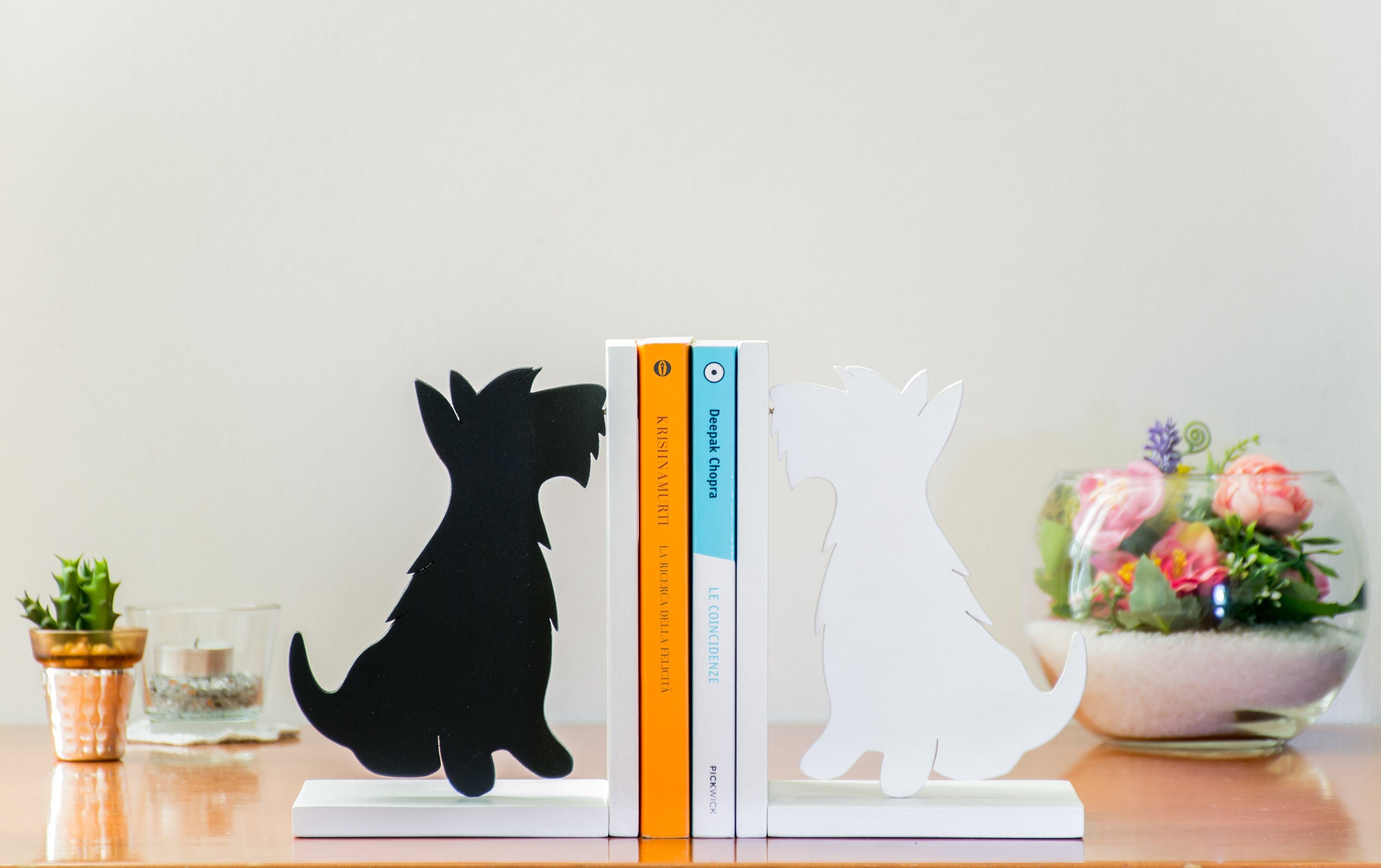 SCOTTISH TERRIER Modern BOOKENDS in Wood Library Decor or - Etsy