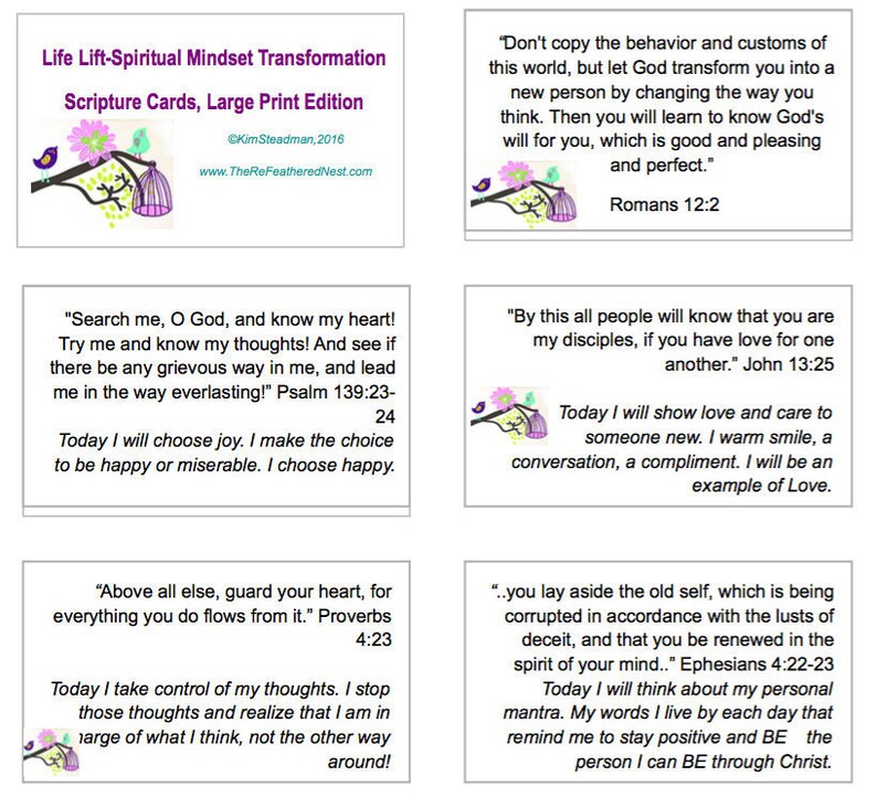 Set of 30 Bible Verses Cards and Large Print ,biblical Mindset ...