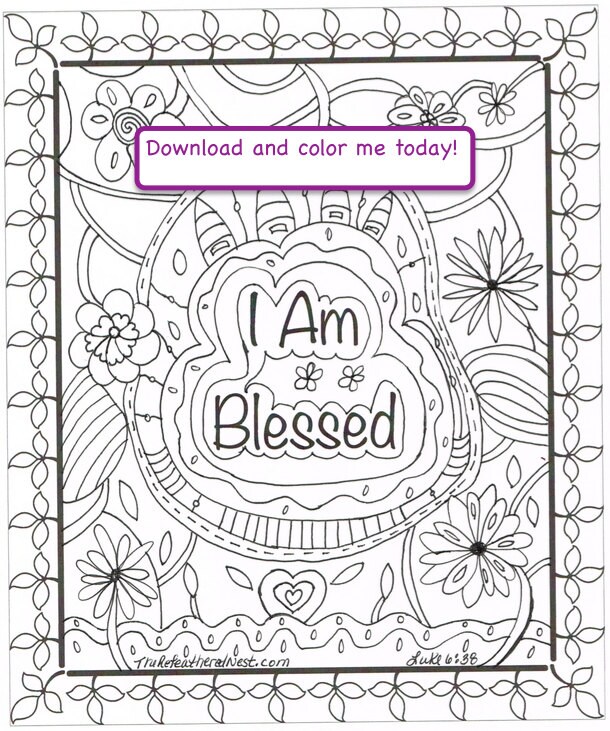I Am Blessed - Downloadable Scripture Coloring Page - Etsy