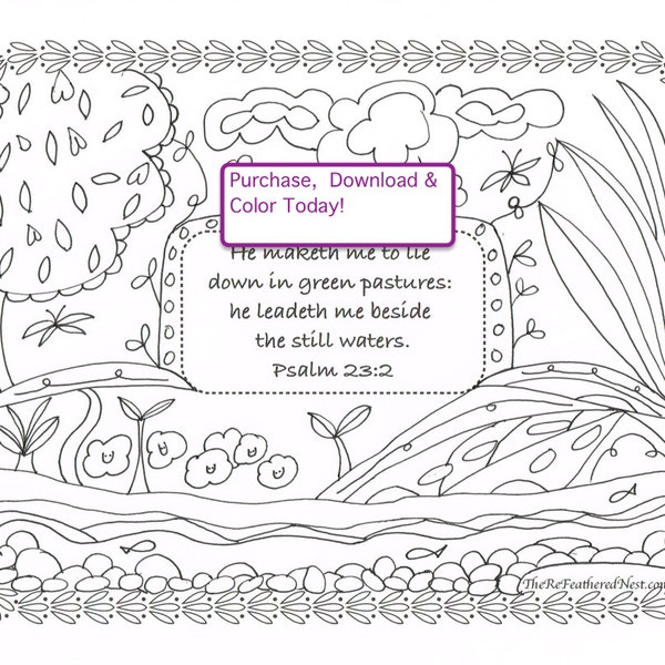 Kids Scripture Coloring Page - Etsy