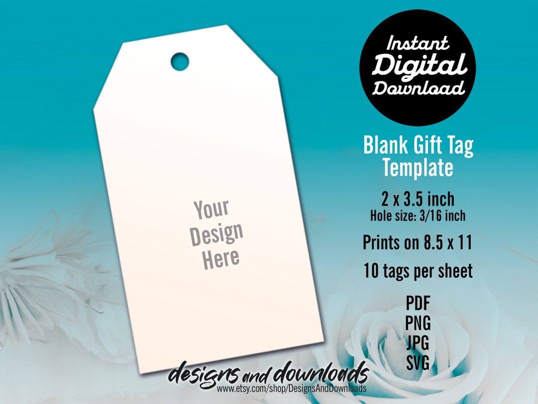 Printable Blank Gift Tag / Hang Tag Template - Etsy