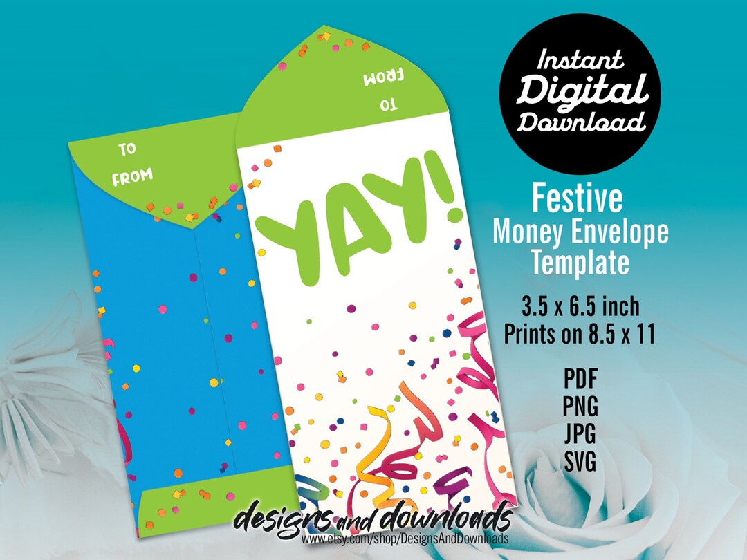 Printable Festive Money Envelope Template - Etsy