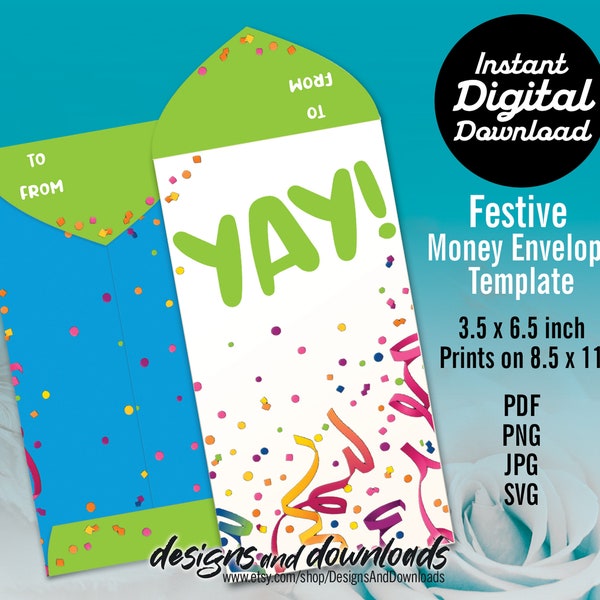 Printable Graduation Money Envelope Template - Etsy