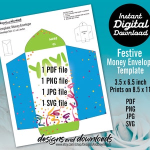 Printable Festive Money Envelope Template - Etsy