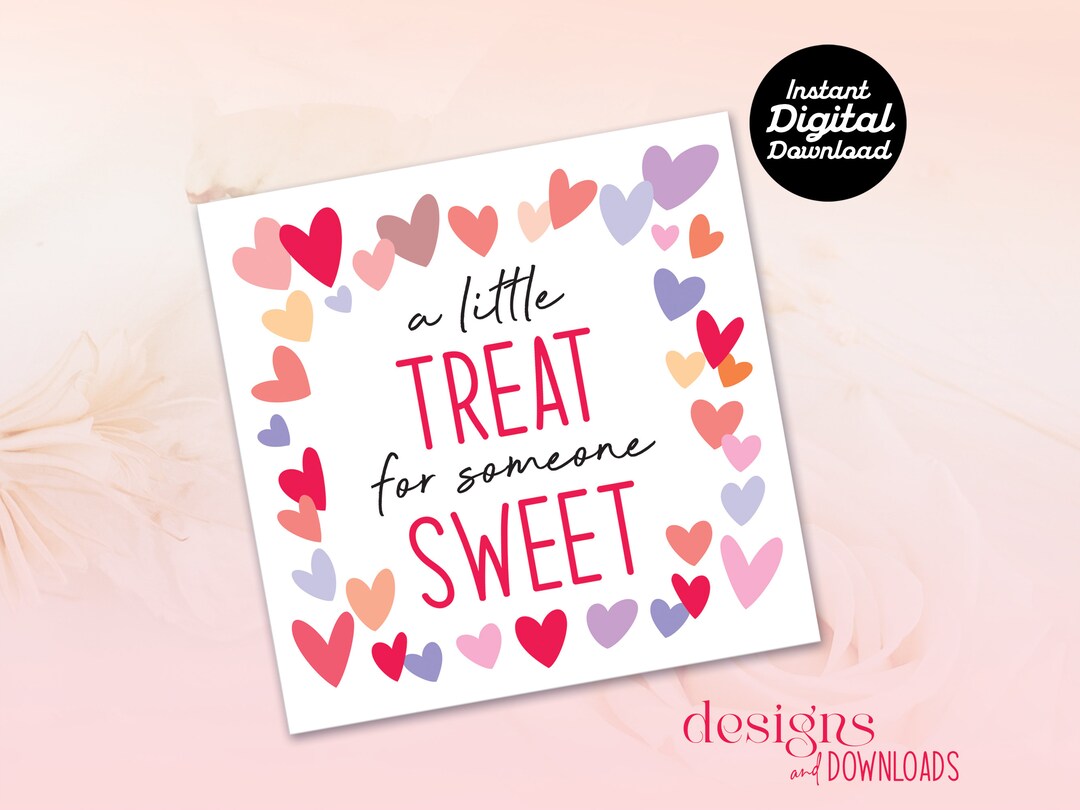 Printable Valentine Tag - A Little Treat for Someone Sweet - Etsy
