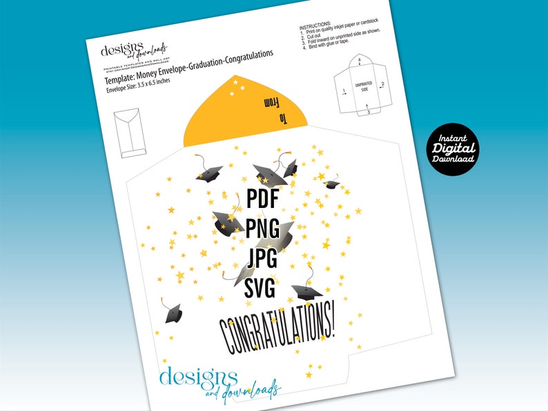 Printable Graduation Money Envelope-congratulations - Etsy