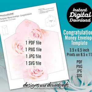 Printable Congratulations Money Envelope Template - Etsy