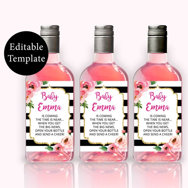 Baby Shower Wine - Etsy