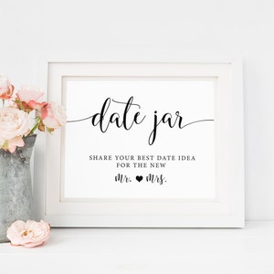Date Jar Sign, Date Night Sign, Date Night Ideas, Wedding Date Sign ...